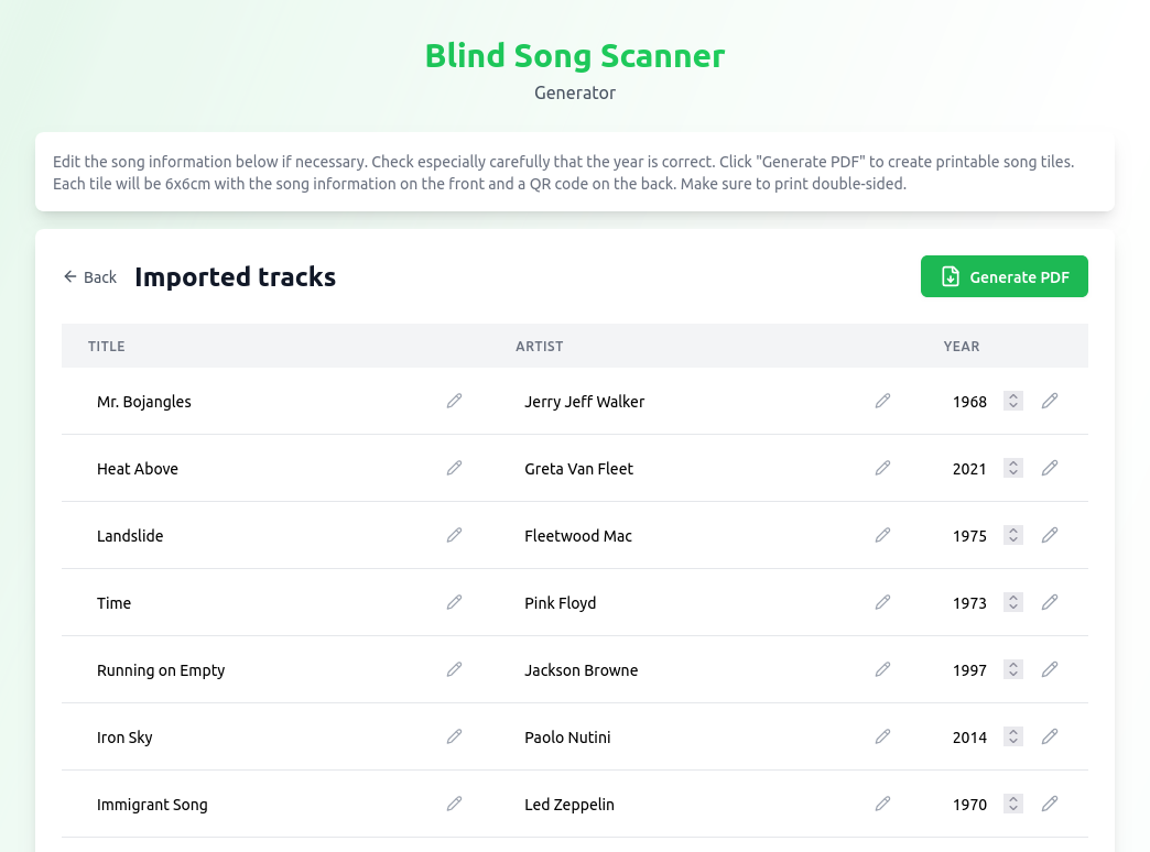 Blind Song Scanner - Musical Guessing Games with Spotify